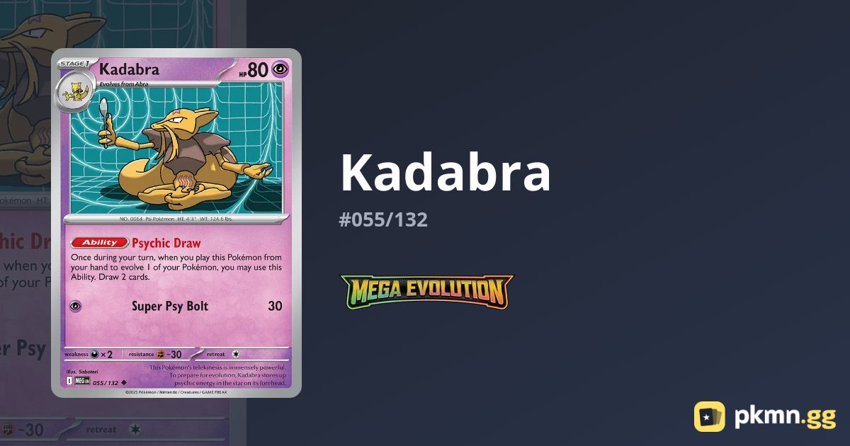 Kadabra #055/132 Mega Evolution | pkmn.gg