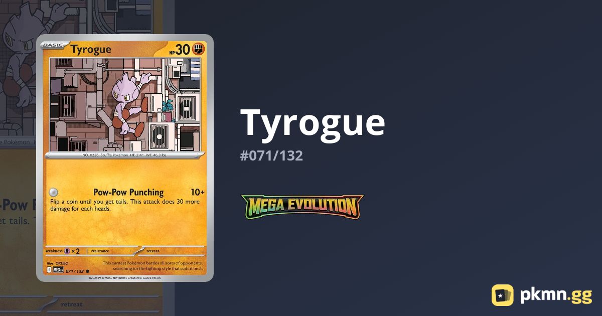 Tyrogue #071/132 Mega Evolution | pkmn.gg