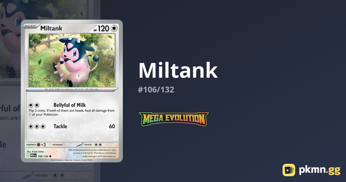Miltank #106/132 Mega Evolution | pkmn.gg