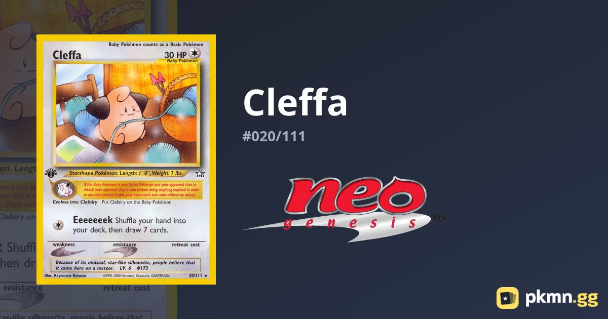 Cleffa #020/111 Neo Genesis | pkmn.gg