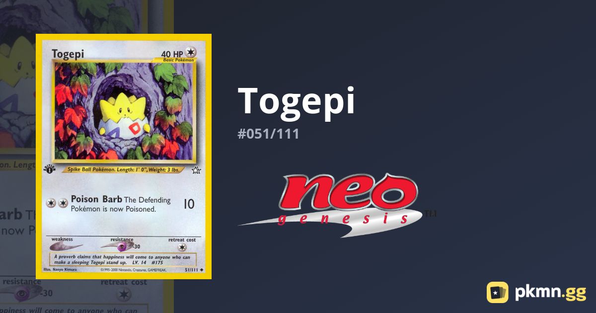 Togepi #051/111 Neo Genesis | pkmn.gg