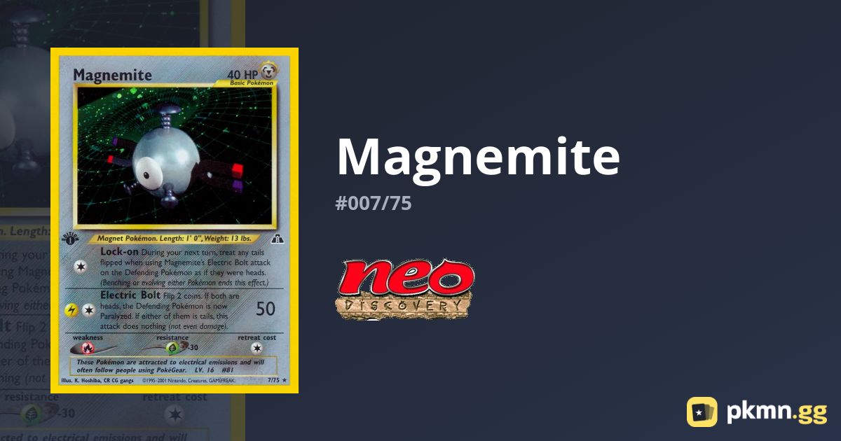 Magnemite #007/75 Neo Discovery | pkmn.gg