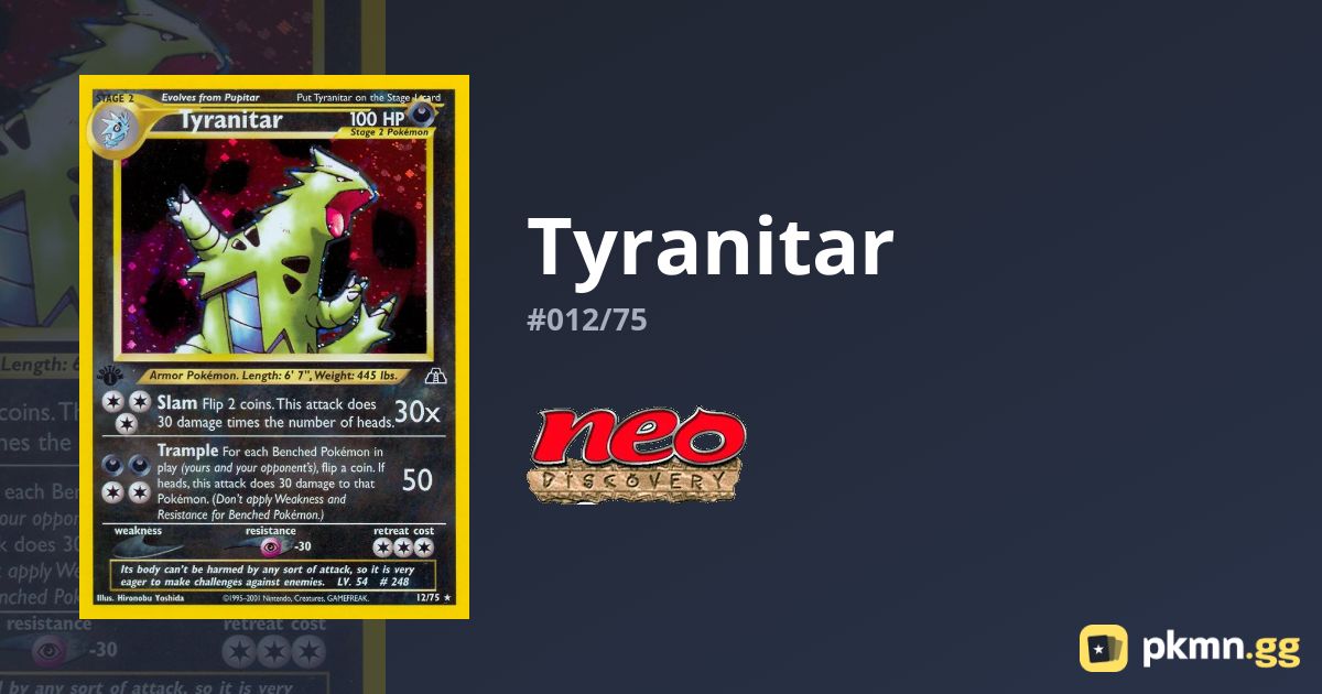 Tyranitar #012/75 Neo Discovery | pkmn.gg