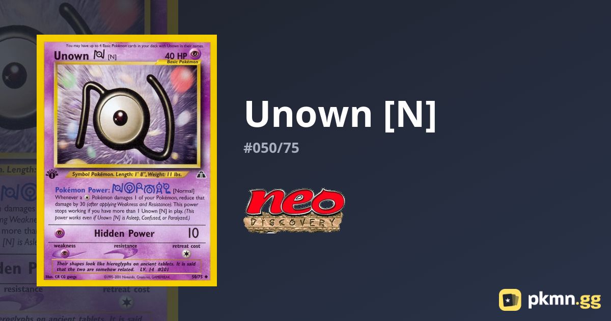 Unown [N] #050/75 Neo Discovery | pkmn.gg