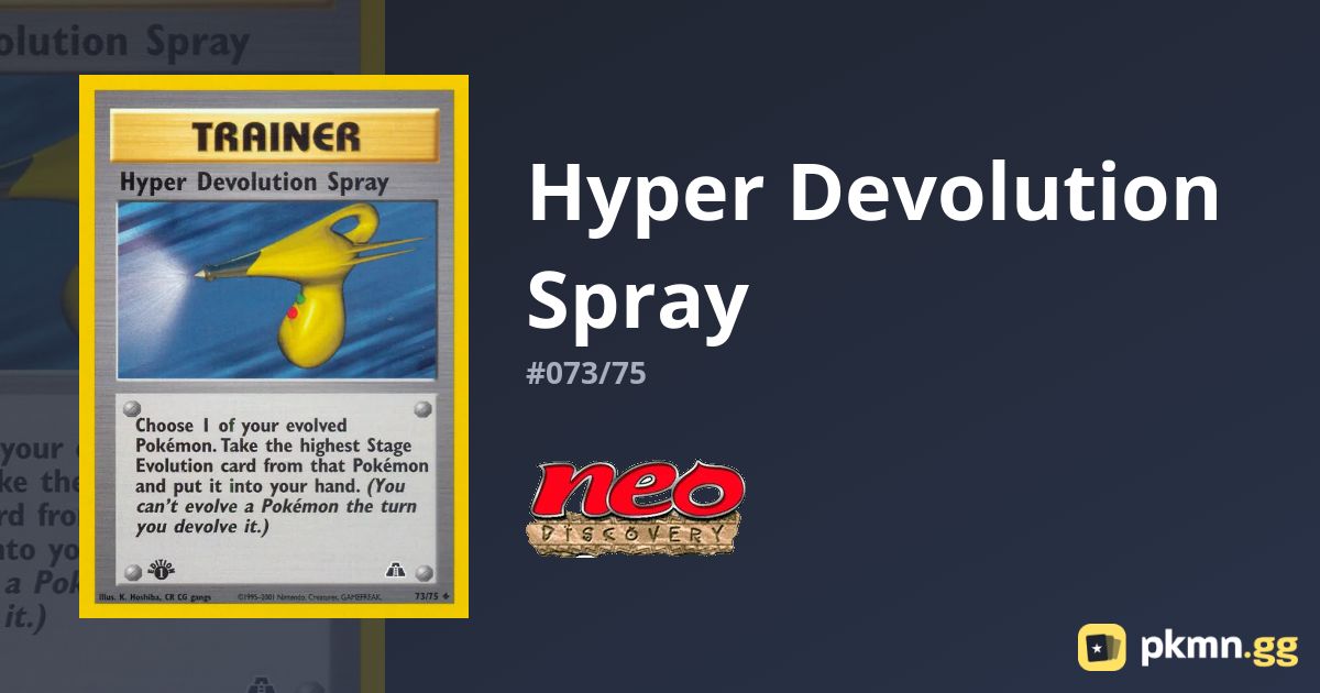 Hyper Devolution Spray 073 75 Neo Discovery Pkmn Gg