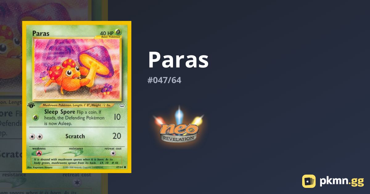 Paras #047/64 Neo Revelation | pkmn.gg