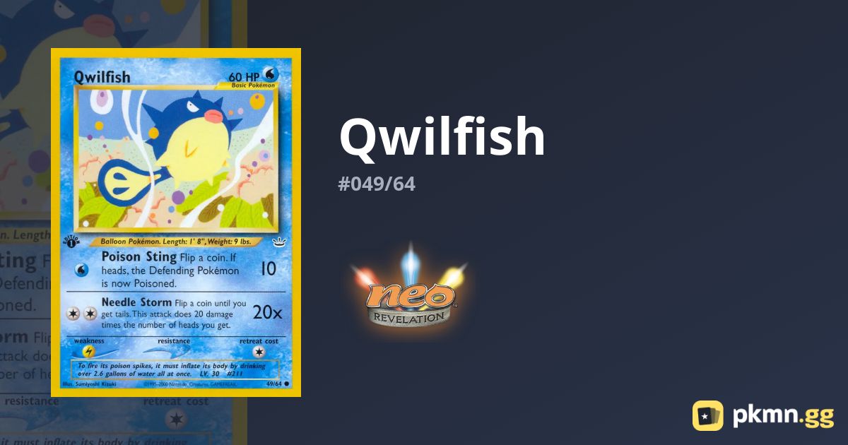 Qwilfish #049/64 Neo Revelation | pkmn.gg