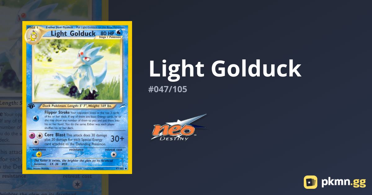Light Golduck #047/105 Neo Destiny | pkmn.gg