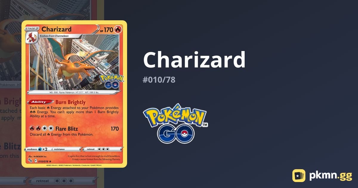 Charizard #010/78 Pokémon GO | pkmn.gg