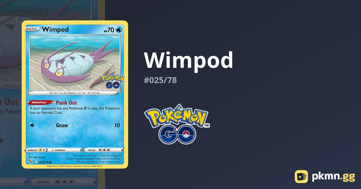 Wimpod #025/78 Pokémon GO | pkmn.gg