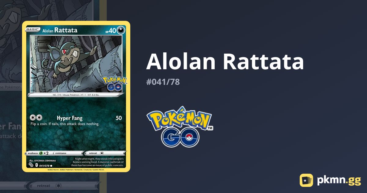 Alolan Rattata #041/78 Pokémon GO | pkmn.gg