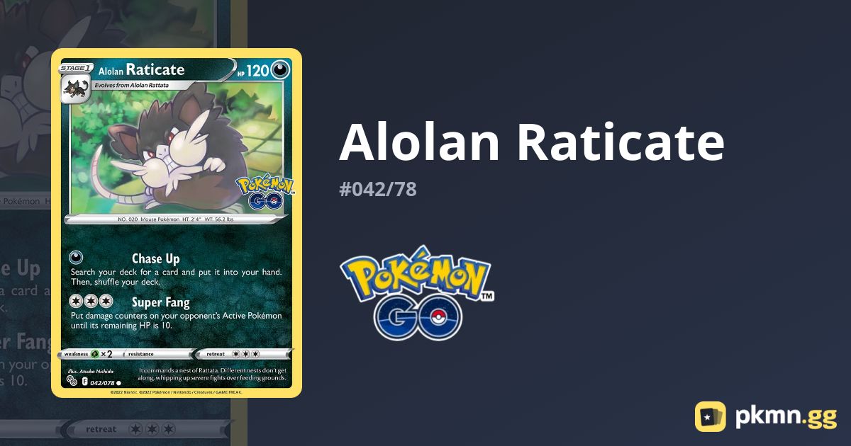 Alolan Raticate #042/78 Pokémon GO | pkmn.gg