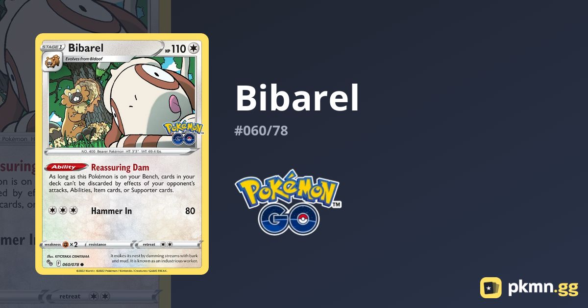 Bibarel #060/78 Pokémon GO | pkmn.gg
