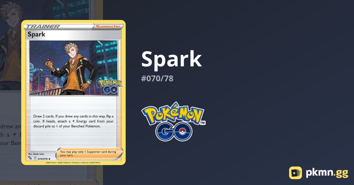 Spark #070/78 Pokémon GO | pkmn.gg