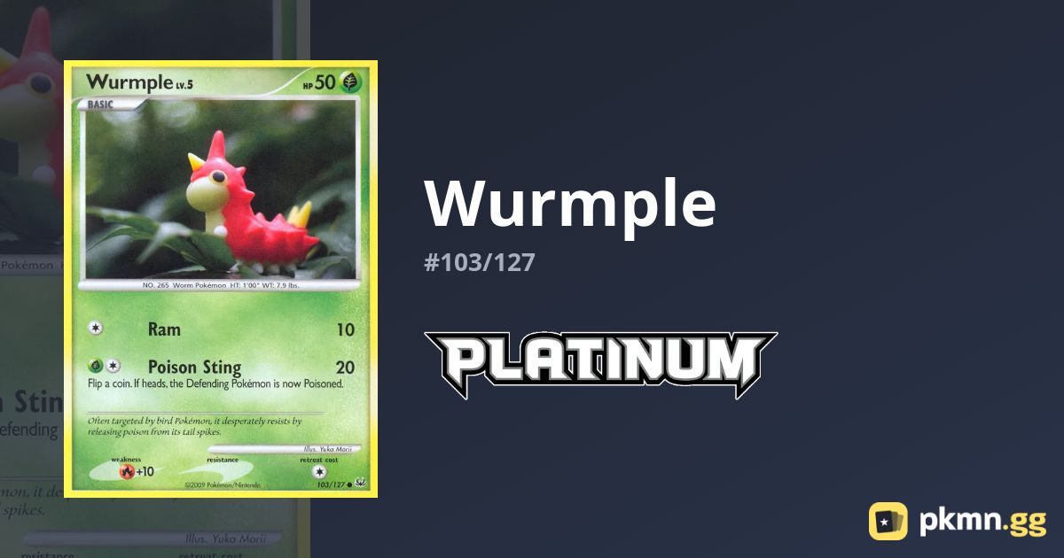 Wurmple 103127 Platinum Pkmngg 5488