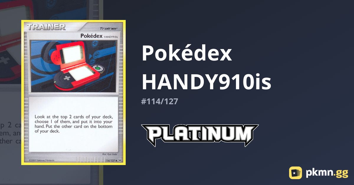 Pokédex HANDY910is #114/127 Platinum | pkmn.gg