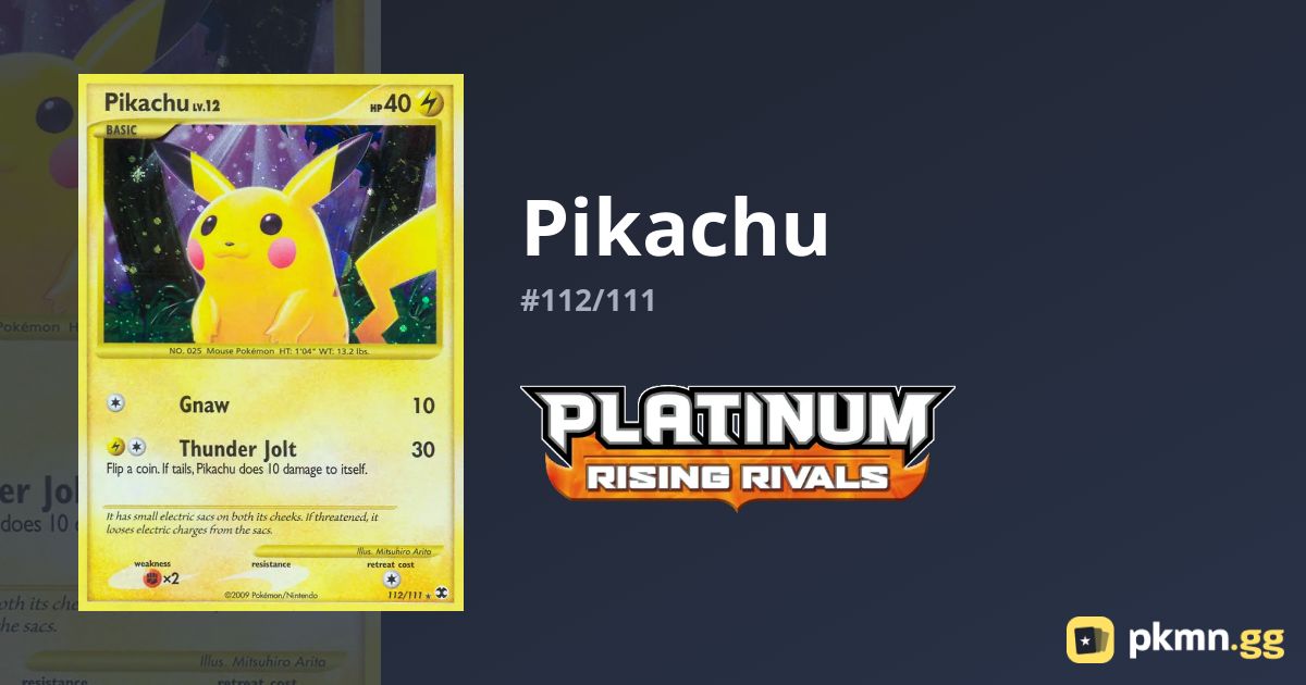 Pikachu #112/111 Rising Rivals | pkmn.gg