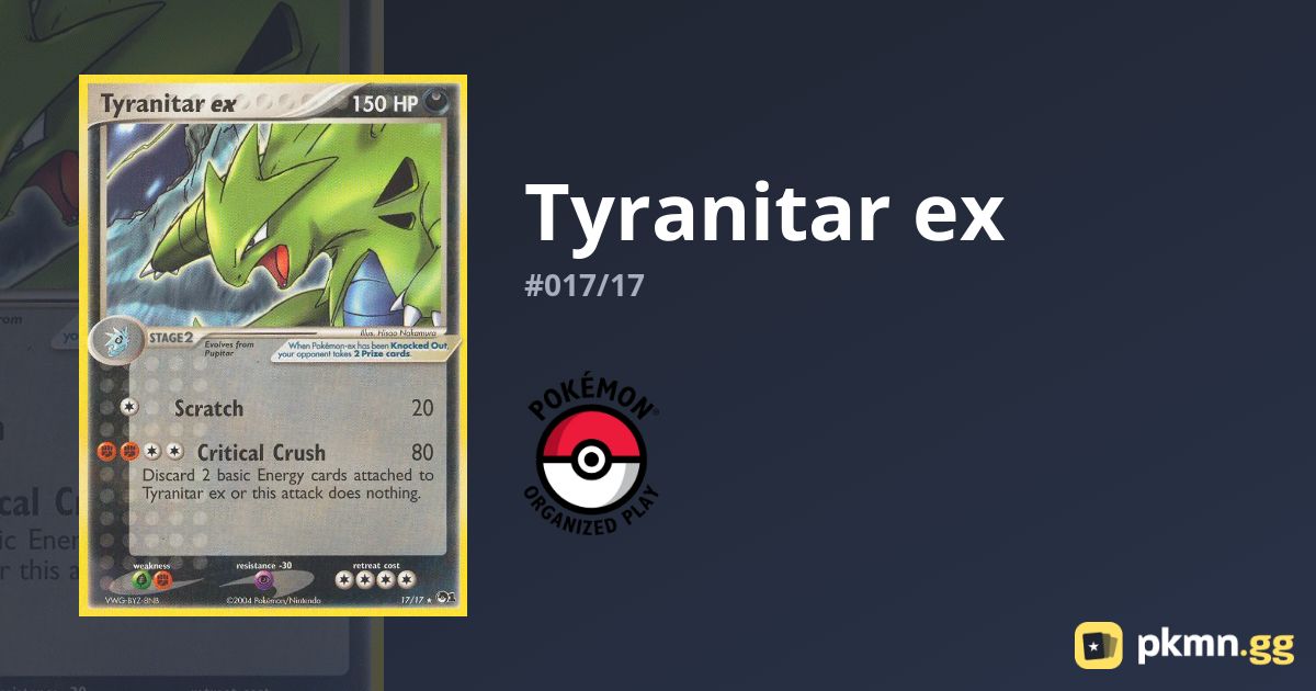 Tyranitar ex #017/17 POP Series 1 | pkmn.gg