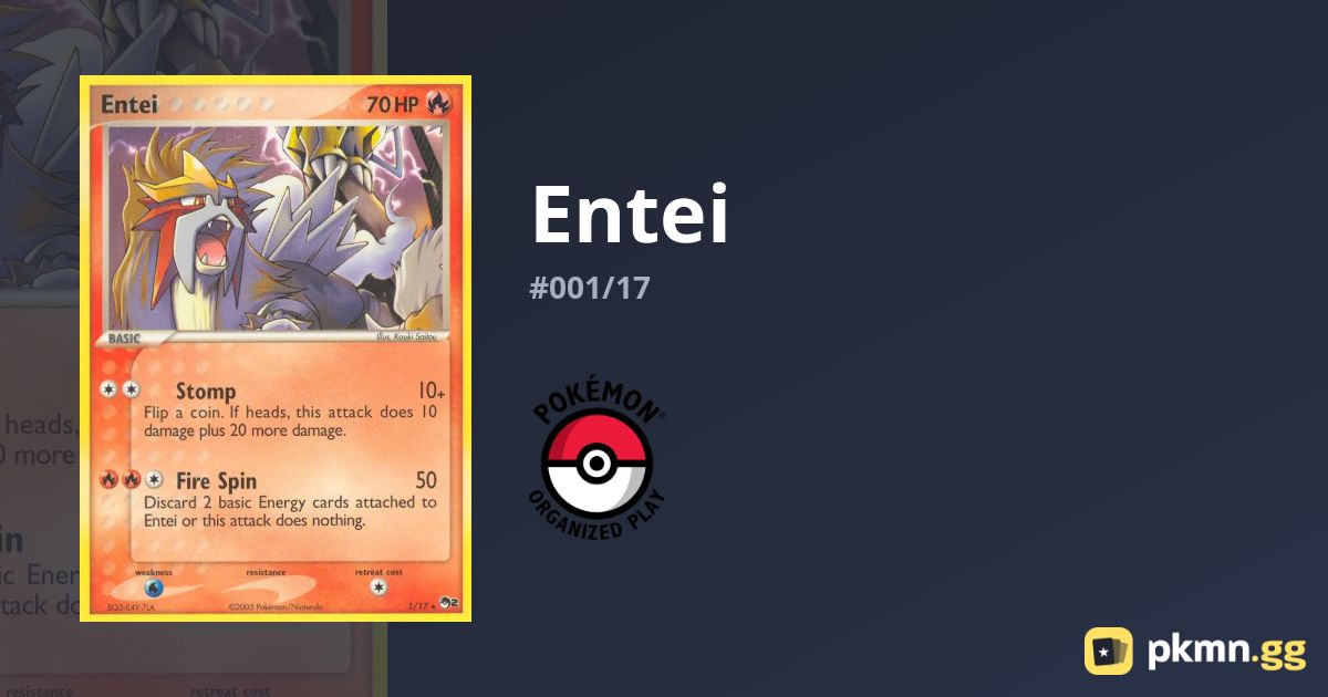 Entei #001/17 POP Series 2 | pkmn.gg
