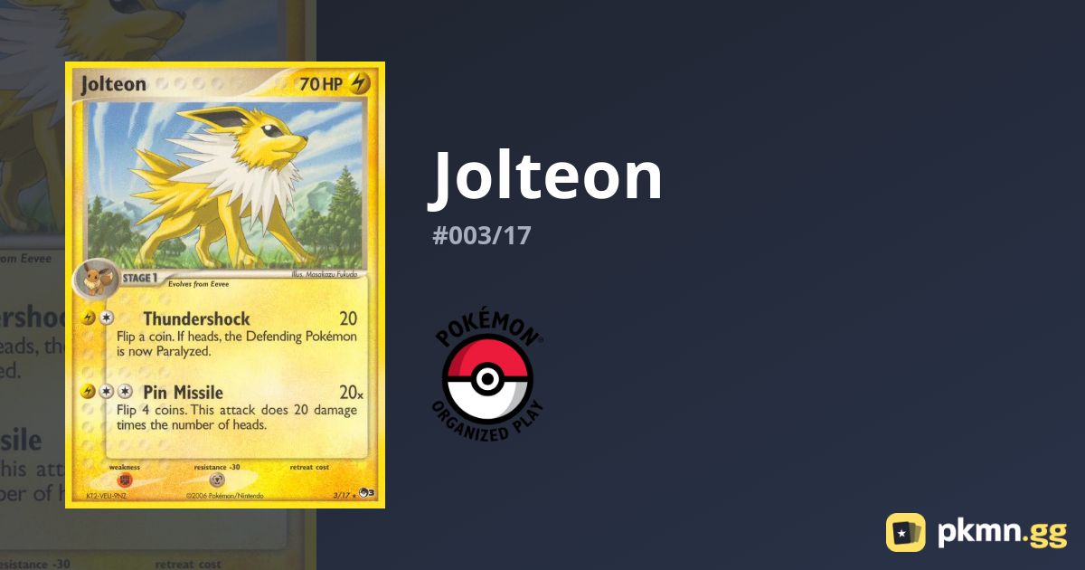 Jolteon #003/17 POP Series 3 | pkmn.gg