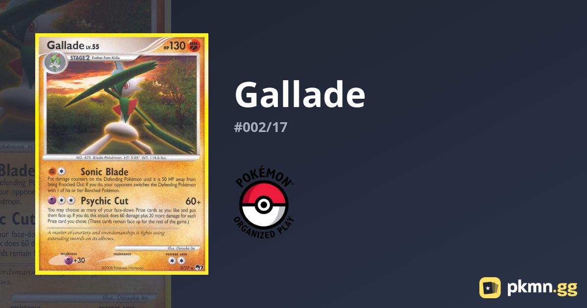 Gallade #002/17 POP Series 7 | pkmn.gg