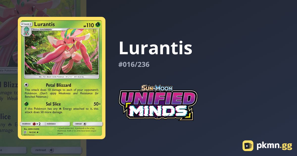 Lurantis #016/236 Unified Minds | pkmn.gg