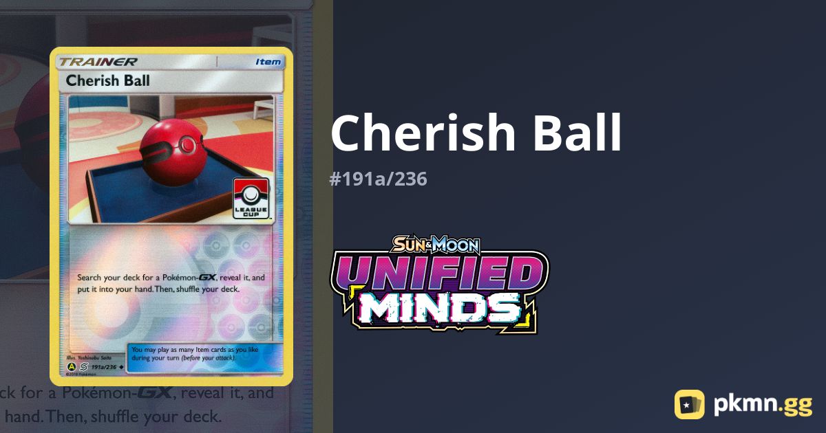 Cherish Ball #191a/236 Unified Minds | pkmn.gg