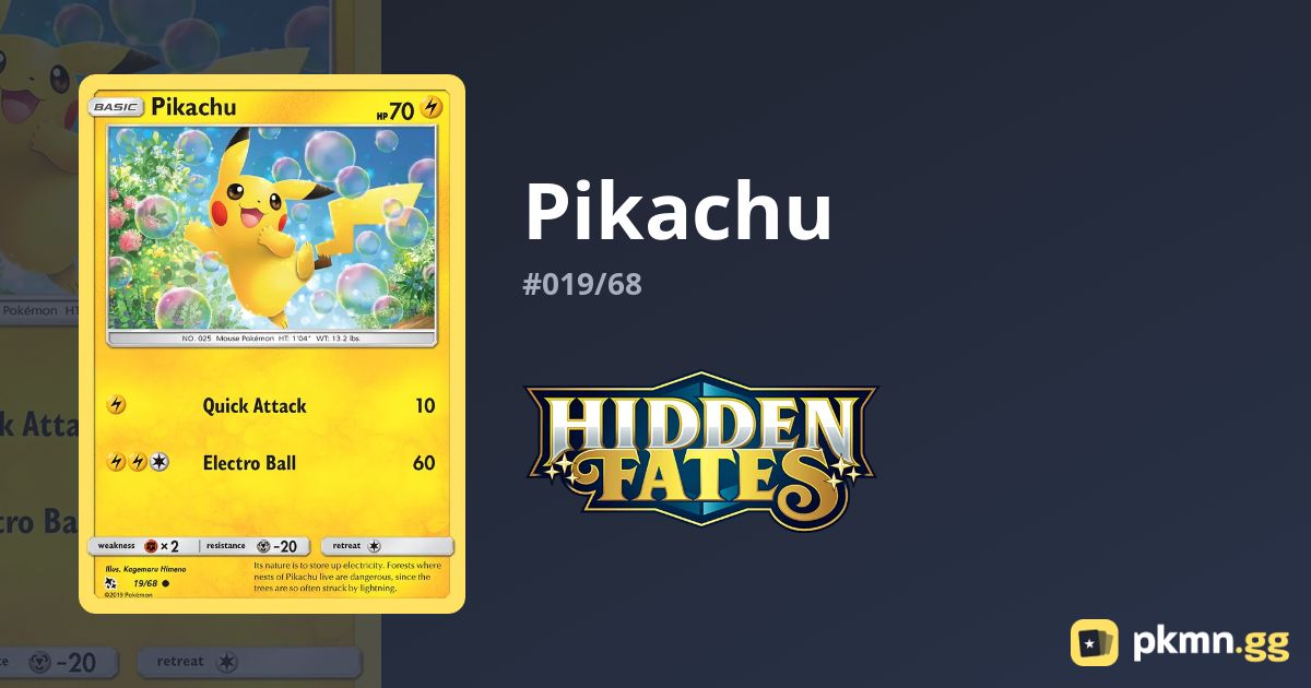 Pikachu #019/68 Hidden Fates | pkmn.gg