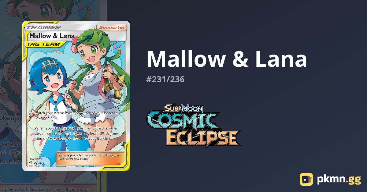 Mallow & Lana #231/236 Cosmic Eclipse | pkmn.gg