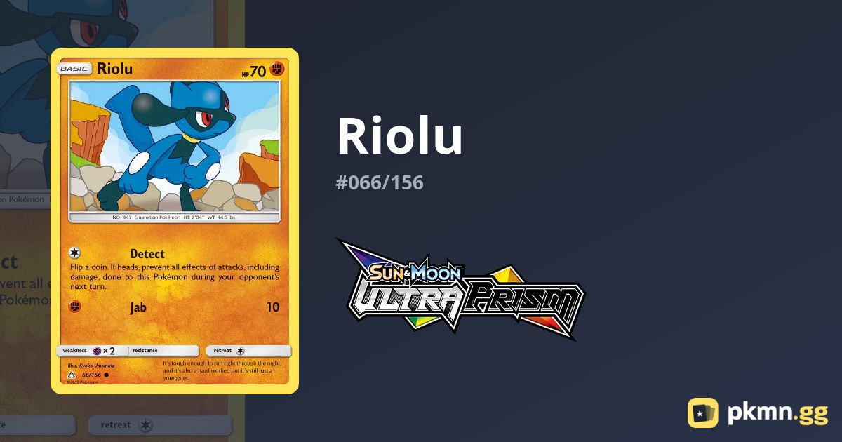 Riolu #066/156 Ultra Prism | pkmn.gg