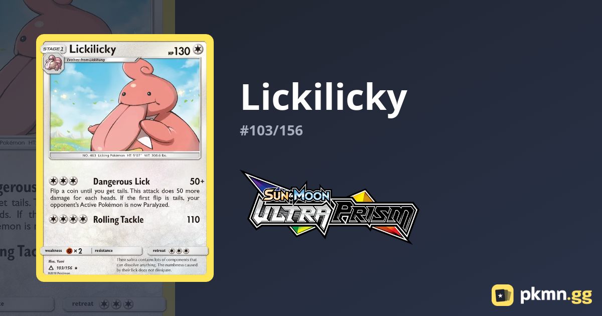 Lickilicky #103/156 Ultra Prism | pkmn.gg