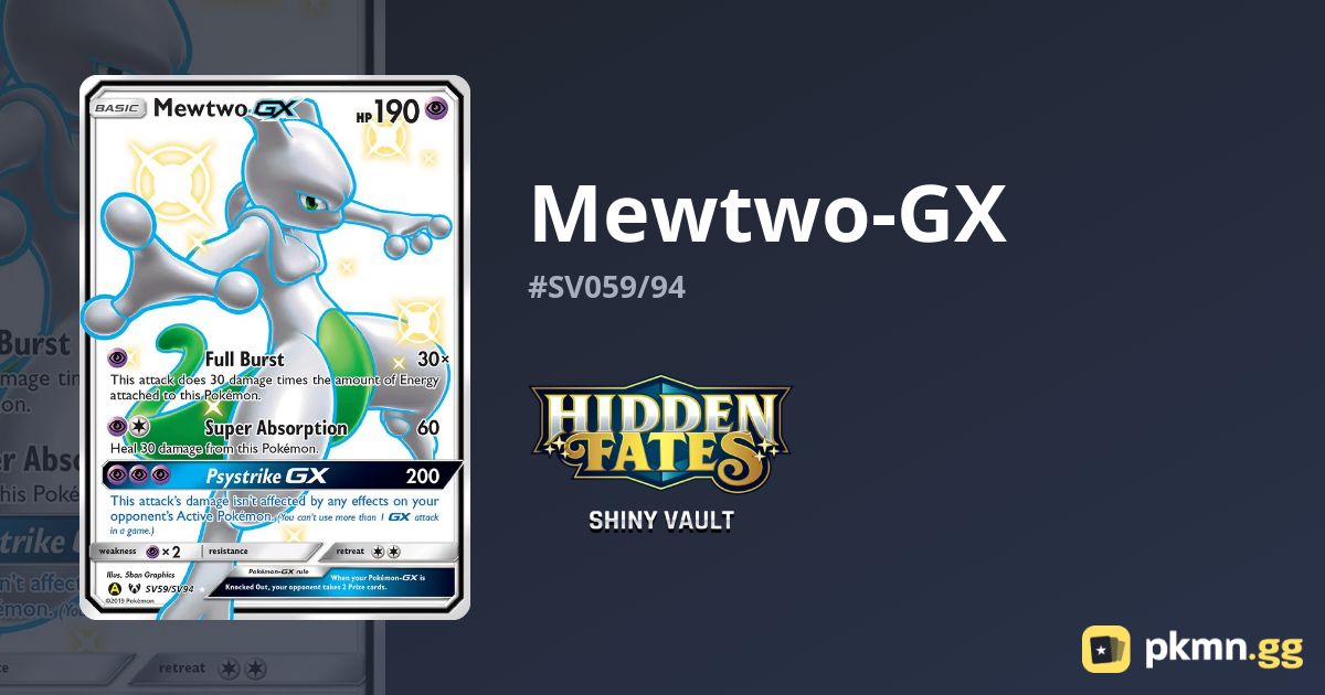 Mewtwo-GX #SV059/94 Shiny Vault | pkmn.gg