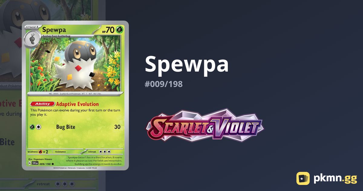 Spewpa #009/198 Scarlet & Violet | pkmn.gg