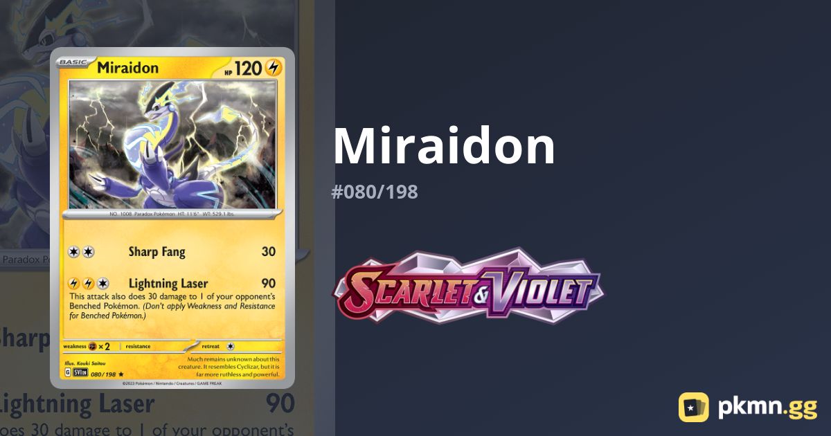 Miraidon #080/198 Scarlet & Violet | pkmn.gg