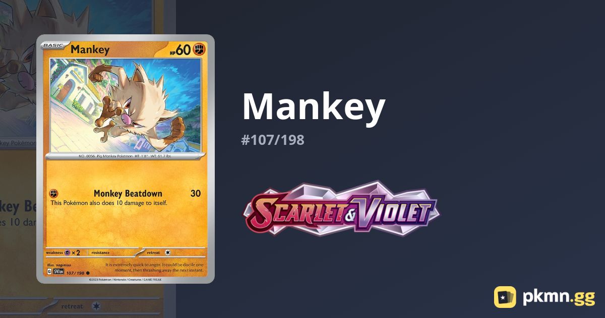 Mankey #107/198 Scarlet & Violet | pkmn.gg