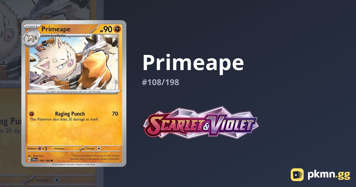 Primeape #108/198 Scarlet & Violet | pkmn.gg
