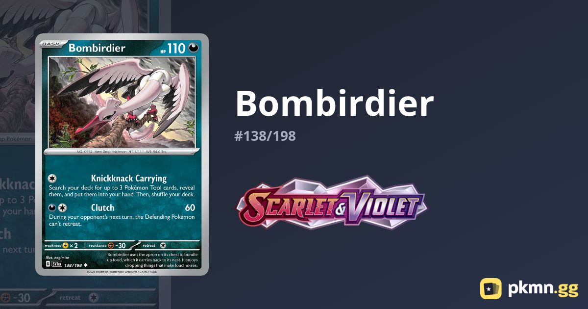 Bombirdier #138/198 Scarlet & Violet | pkmn.gg