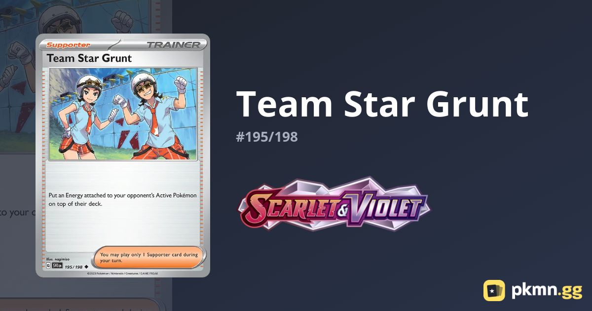 Team Star Grunt #195/198 Scarlet & Violet | pkmn.gg