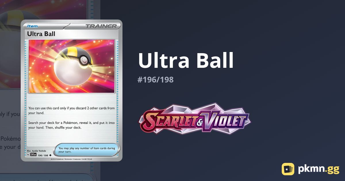 Ultra Ball #196/198 Scarlet & Violet | pkmn.gg