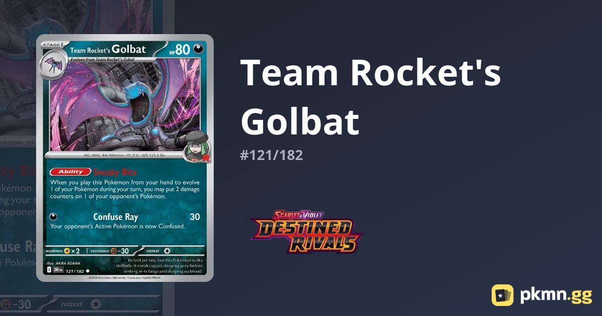 Team Rocket's Golbat #121/182 Destined Rivals | pkmn.gg