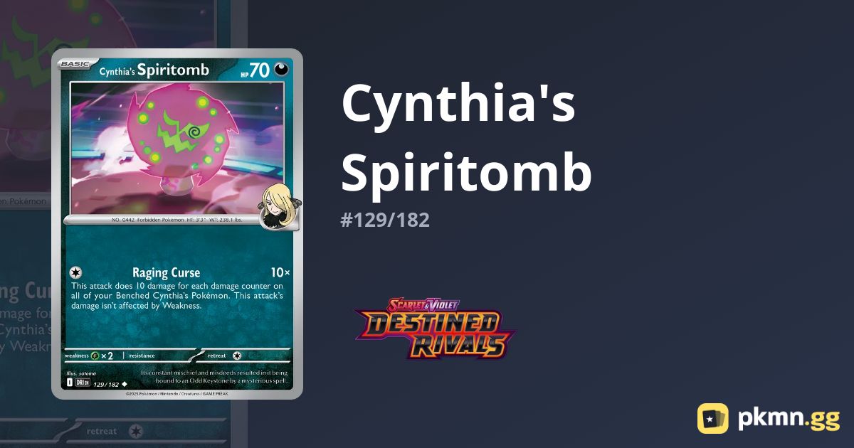 Cynthia's Spiritomb #129/182 Destined Rivals | pkmn.gg