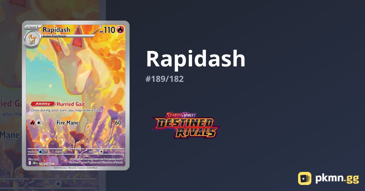 Rapidash #189/182 Destined Rivals | pkmn.gg