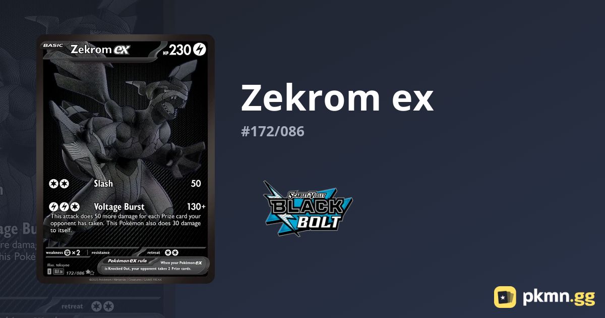 Zekrom ex #172/086 Black Bolt | pkmn.gg