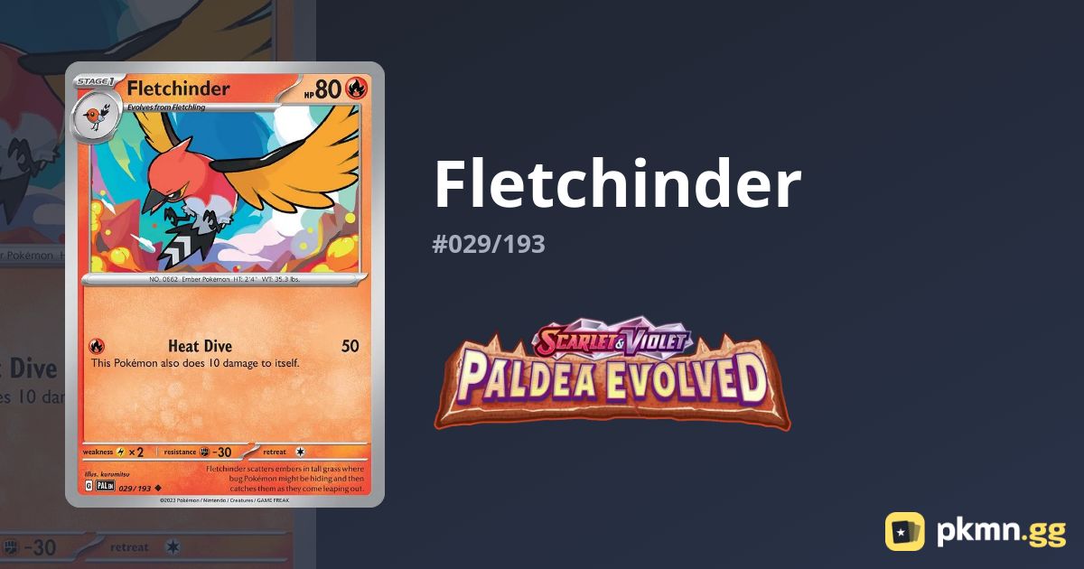 Fletchinder #029/193 Paldea Evolved | pkmn.gg
