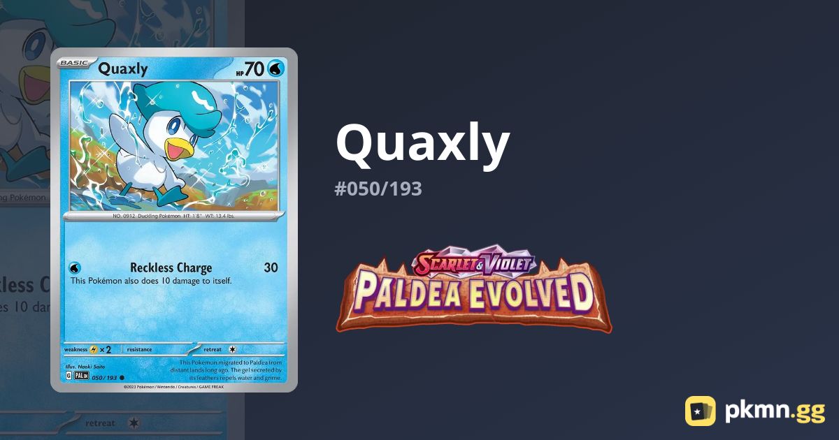 Quaxly #050/193 Paldea Evolved | pkmn.gg