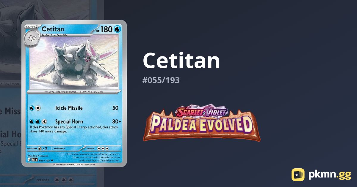Cetitan #055/193 Paldea Evolved | pkmn.gg