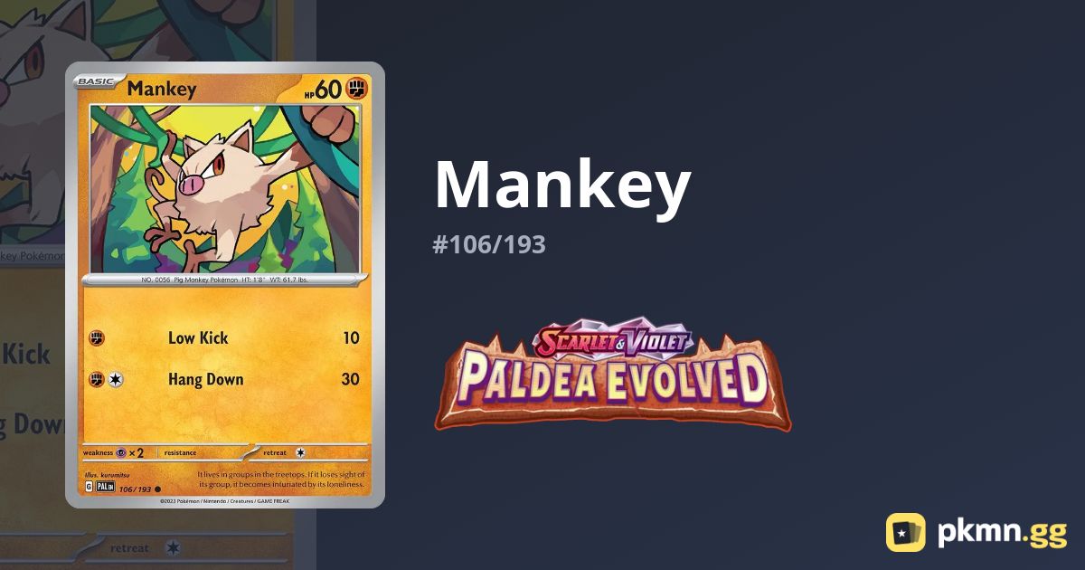 Mankey #106/193 Paldea Evolved | pkmn.gg