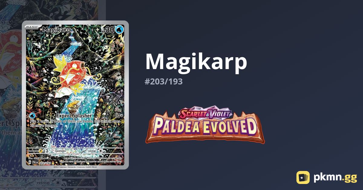 Magikarp #203/193 Paldea Evolved | pkmn.gg