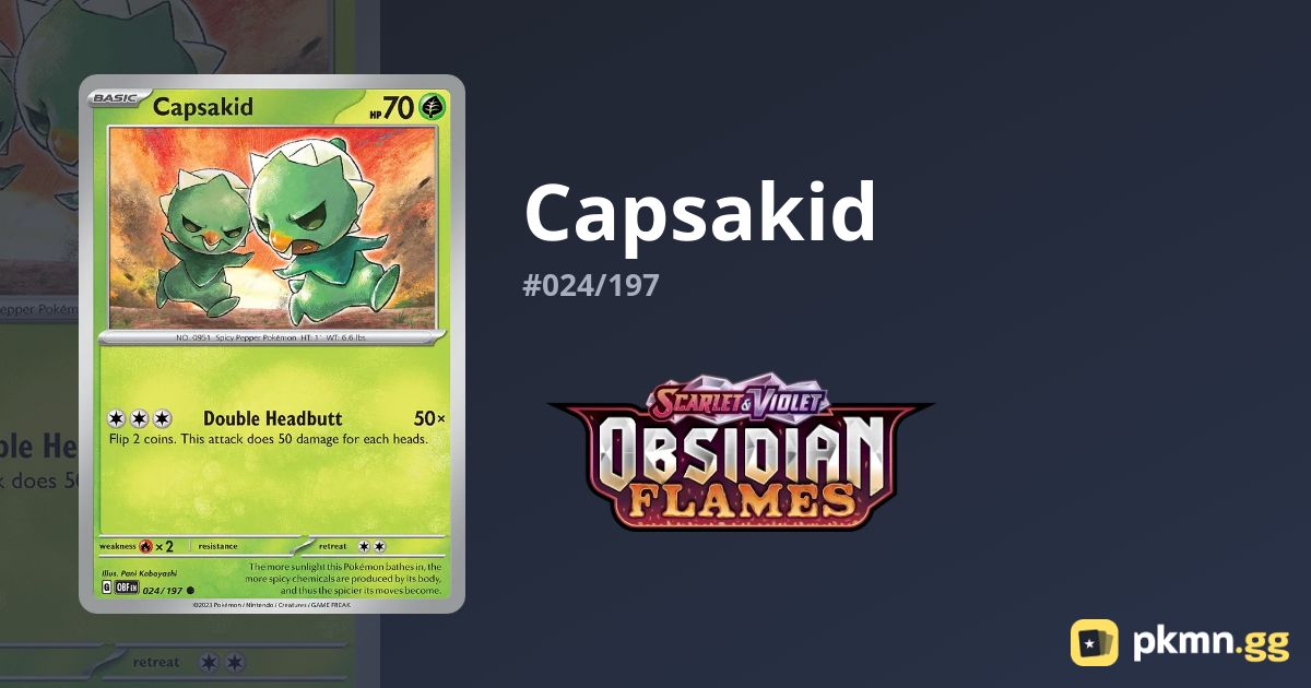 Capsakid #024/197 Obsidian Flames | pkmn.gg