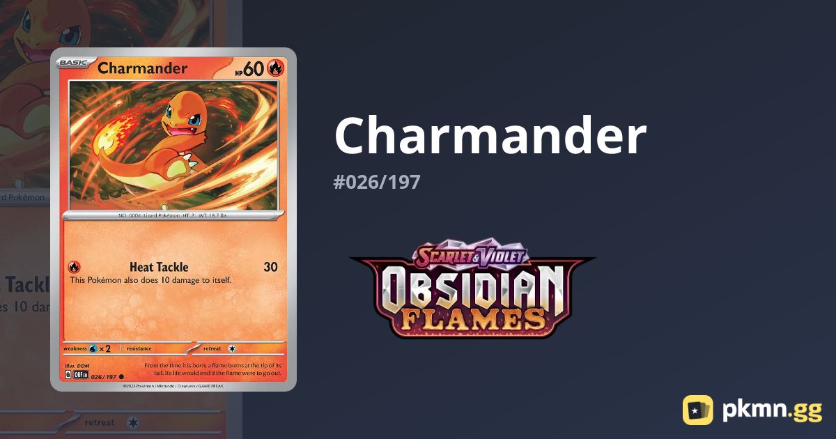 Charmander #026/197 Obsidian Flames | pkmn.gg